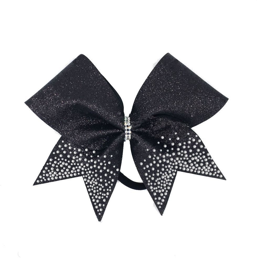 Ready To Ship - 3" Crusted Cheer Bow Rhinestone Dipped Tails - 4 Tails ...