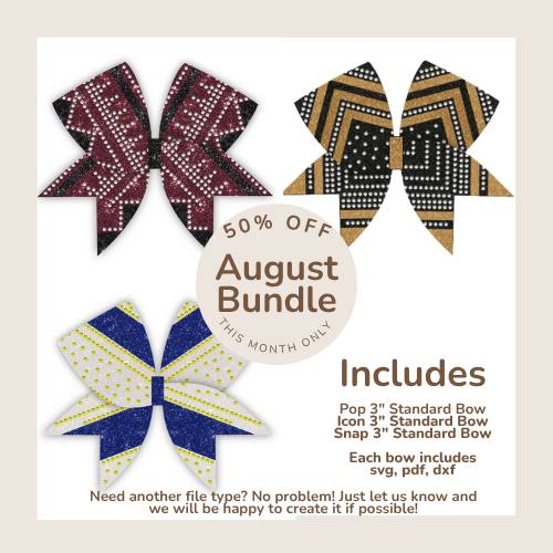 August New Release Three Bow Bundle Pack - Includes HTV and Rhinestone ...