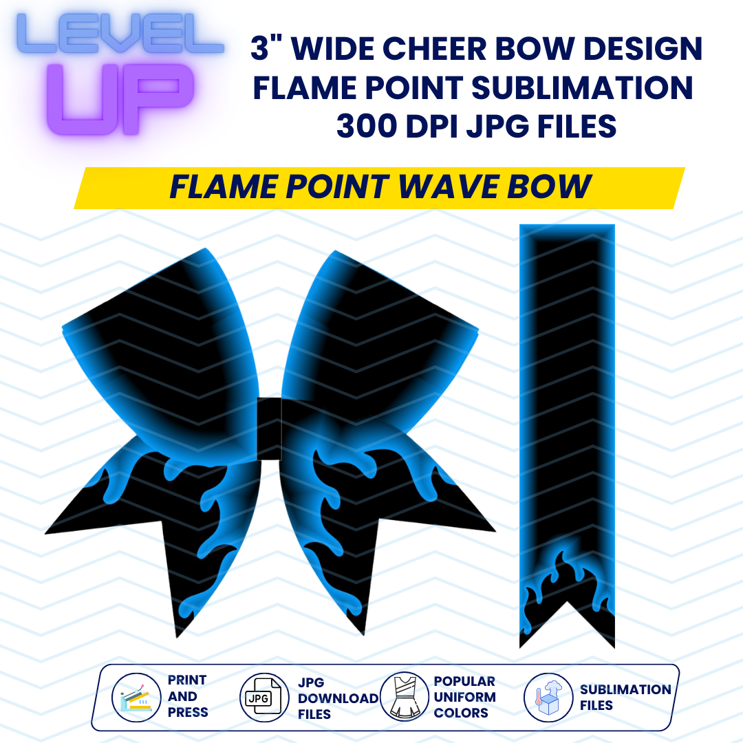 Flame Point Cheer Bow 3" Sublimation Download Files – Cheer Bow Supply