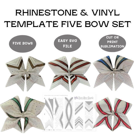 Rhinestone and Vinyl or Sublimation Mixed Media 3" Cheer Bow File Down ...