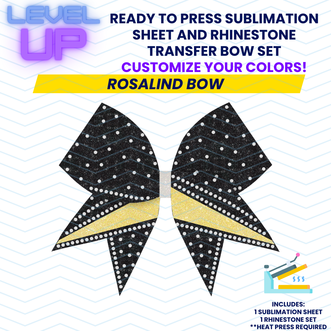 3" Standard Cheer Bow - Rosalind Bow Sublimation & Rhinestone Ready To ...