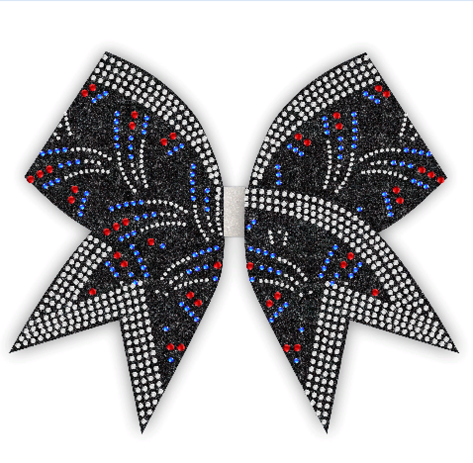 Ainsley Cheer Bow V-Cut Rhinestone Cheer Bow Set (2 Strips) – Cheer Bow ...