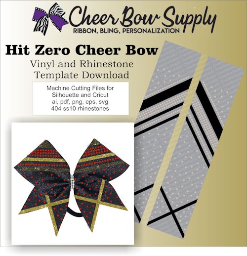 Hit Zero Rhinestone and Vinyl or Sublimation Mixed Media 3" Cheer Bow ...