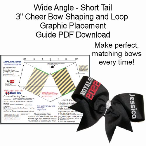 Wide Angle - Short Tail Printable Cheer Bow Template And Loop Graphic ...